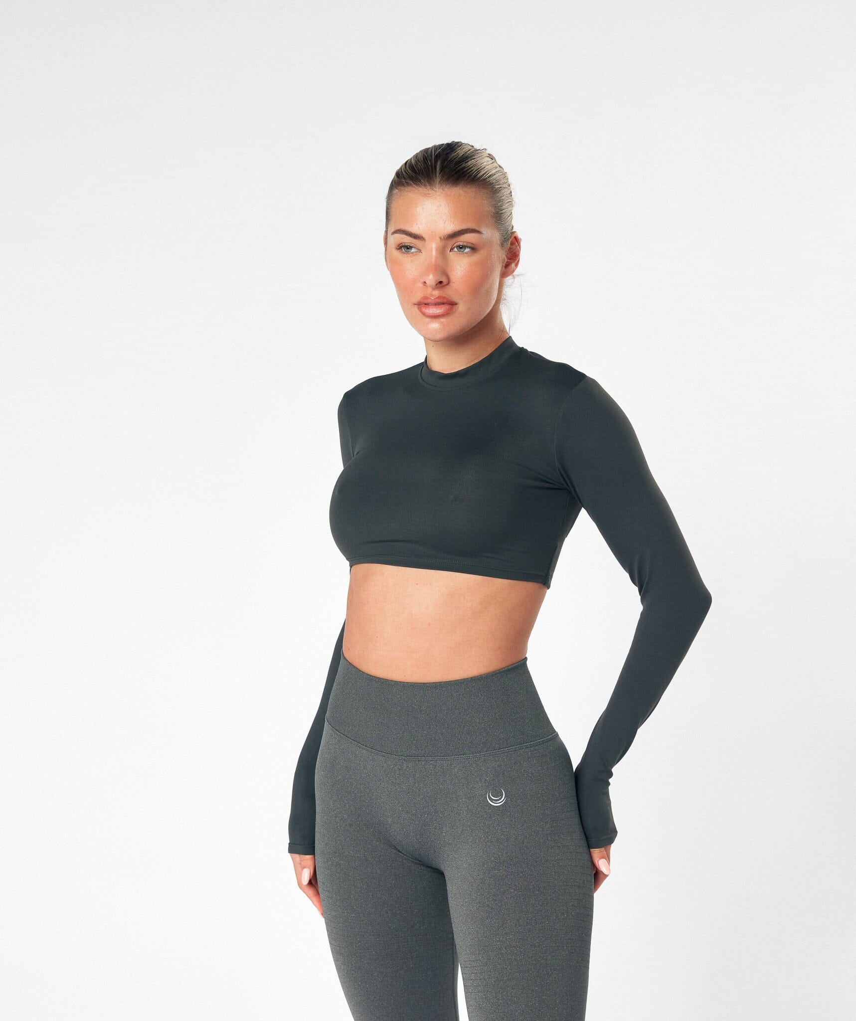 High Neck Open Back Long Sleeve Top – Lazuli Label