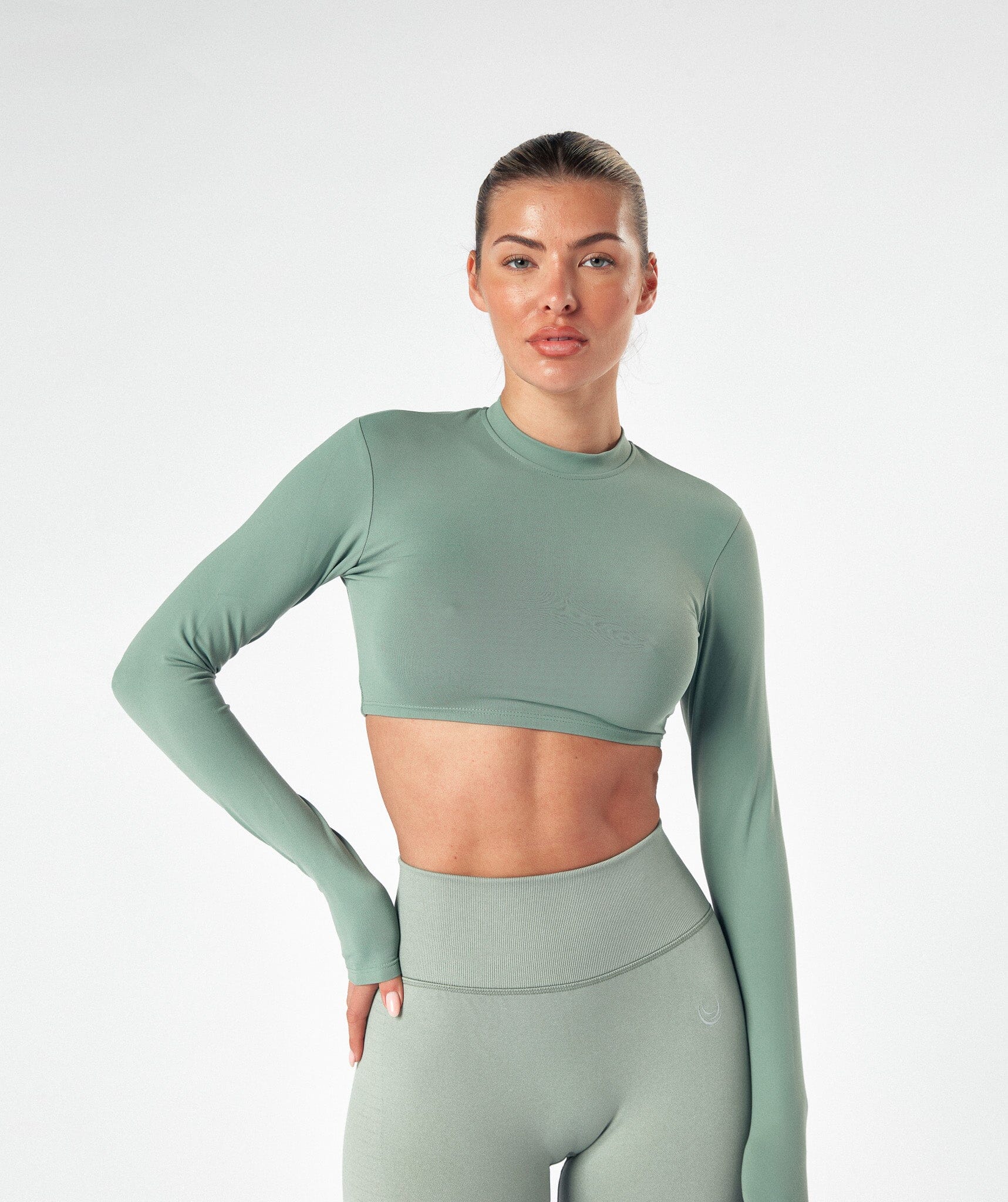 High Neck Open Back Long Sleeve Top – Lazuli Label