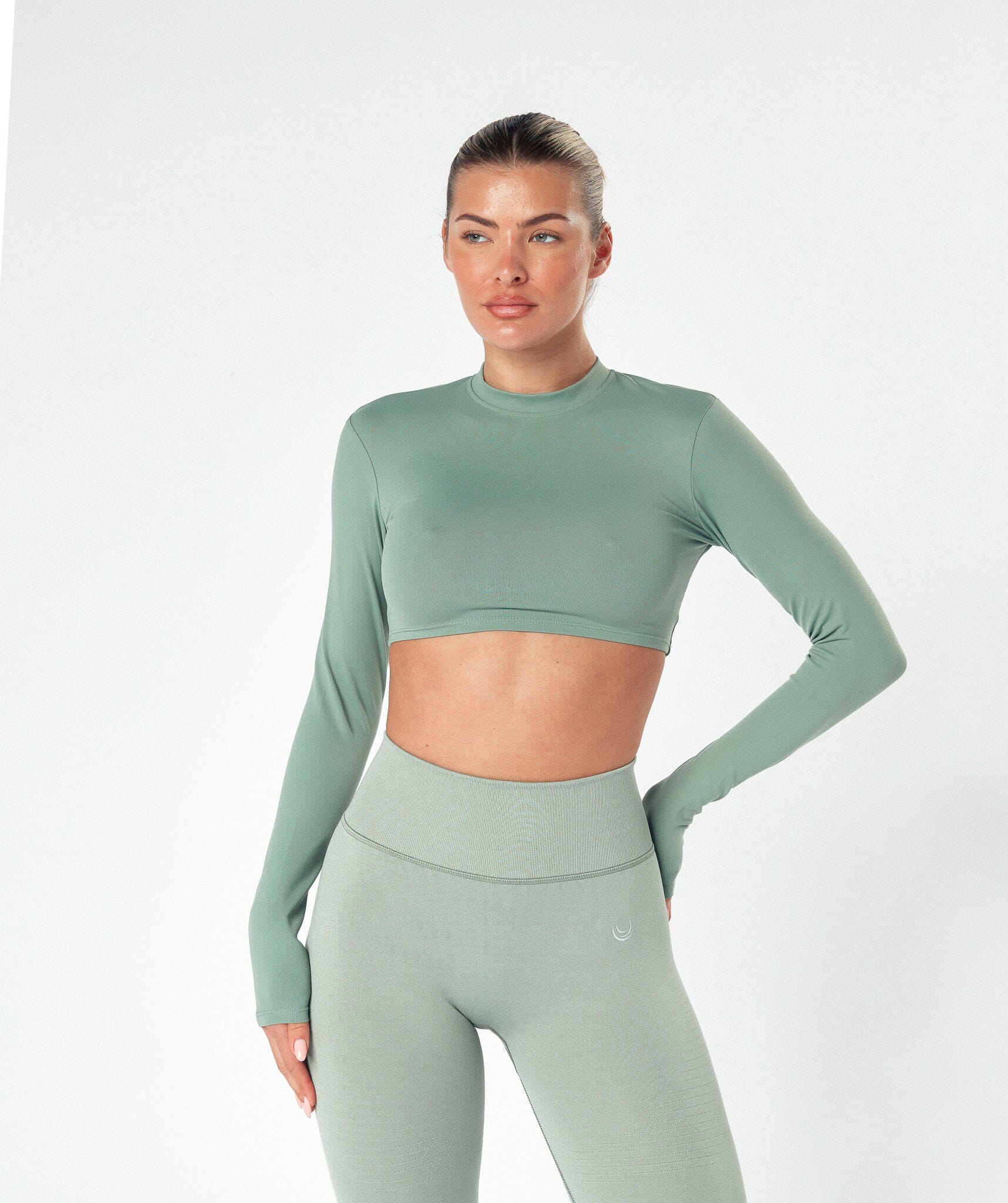 High Neck Open Back Long Sleeve Top – Lazuli Label