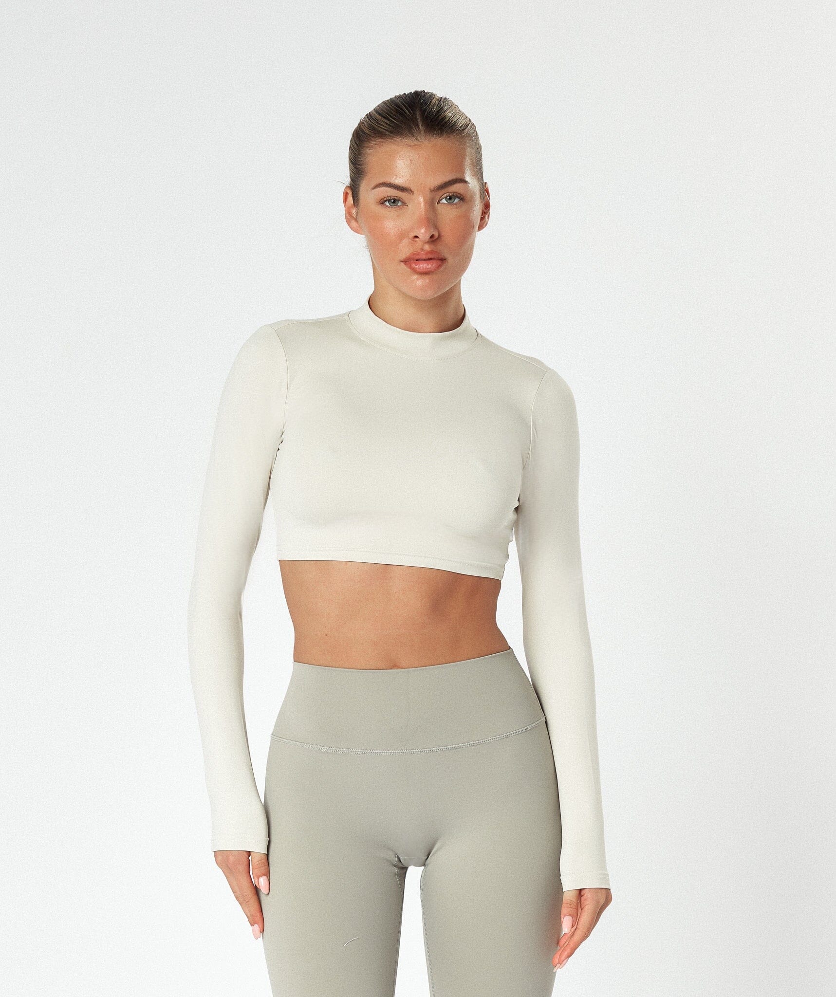 Long Sleeve High Neck Crop Top – Lazuli Label